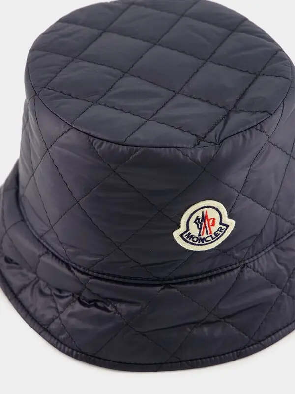 Moncler Diamond-quilted Bucket Hat - Blue