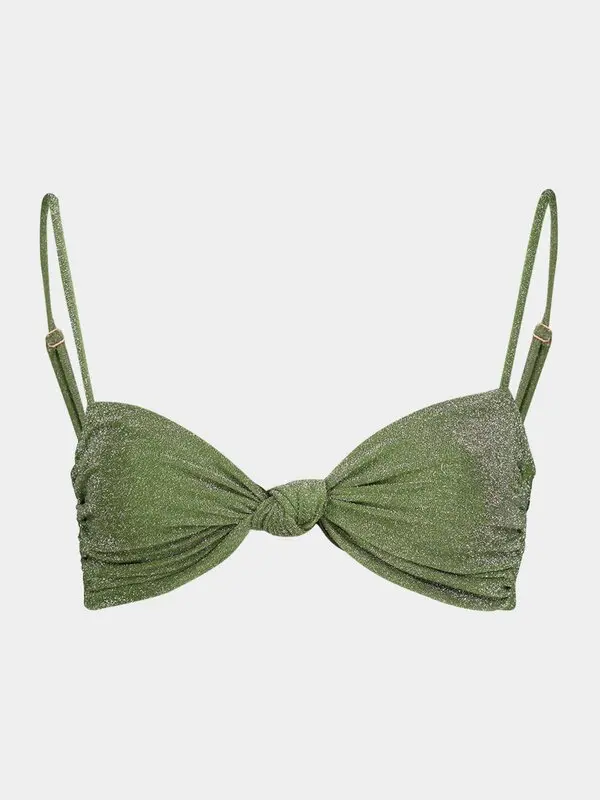 Johanna Ortiz Heliconia Shimmer Bikini Top - Green