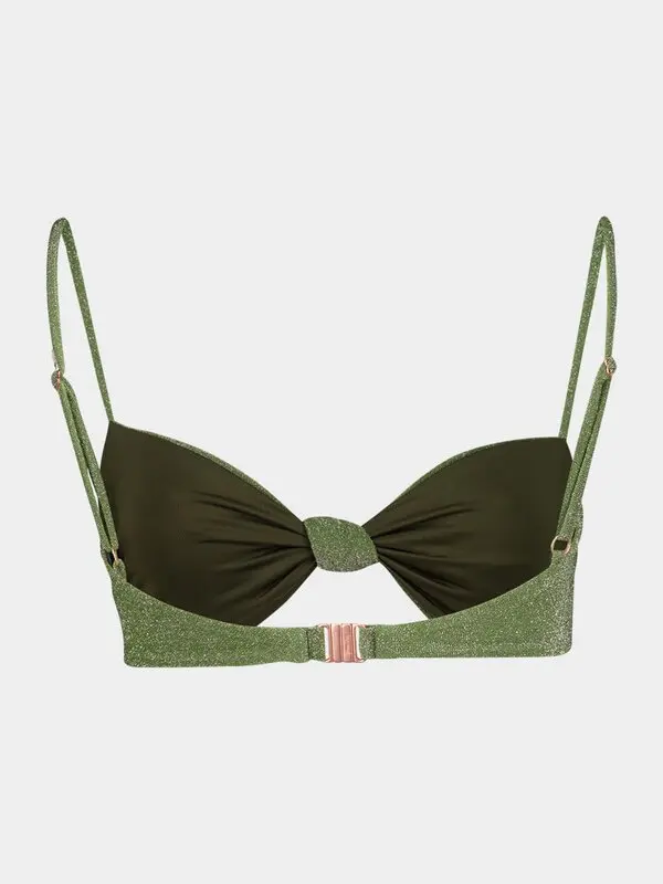 Johanna Ortiz Heliconia Shimmer Bikini Top - Green