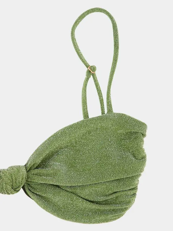 Johanna Ortiz Heliconia Shimmer Bikini Top - Green