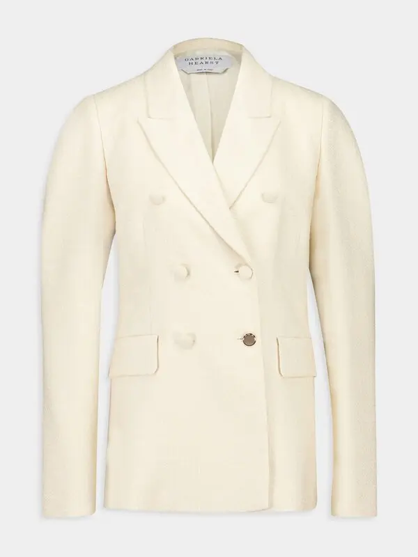 Gabriela Hearst Sedna Silk Tweed Blazer - Cream