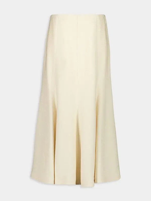 Gabriela Hearst Silk Tweed Maxi Skirt - Cream