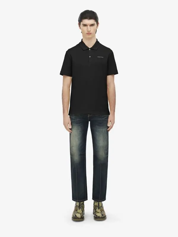 Alexander McQueen Logo Embroidered Cotton Polo