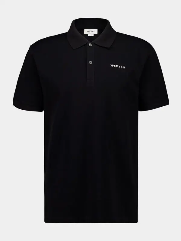Alexander McQueen Logo Embroidered Cotton Polo