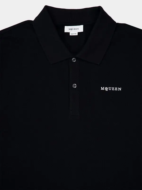 Alexander McQueen Logo Embroidered Cotton Polo