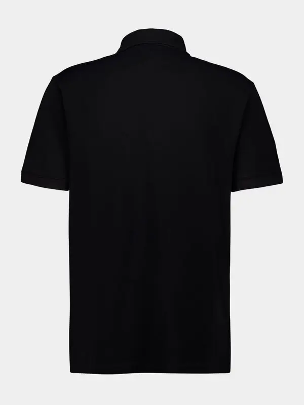 Alexander McQueen Logo Embroidered Cotton Polo - Black