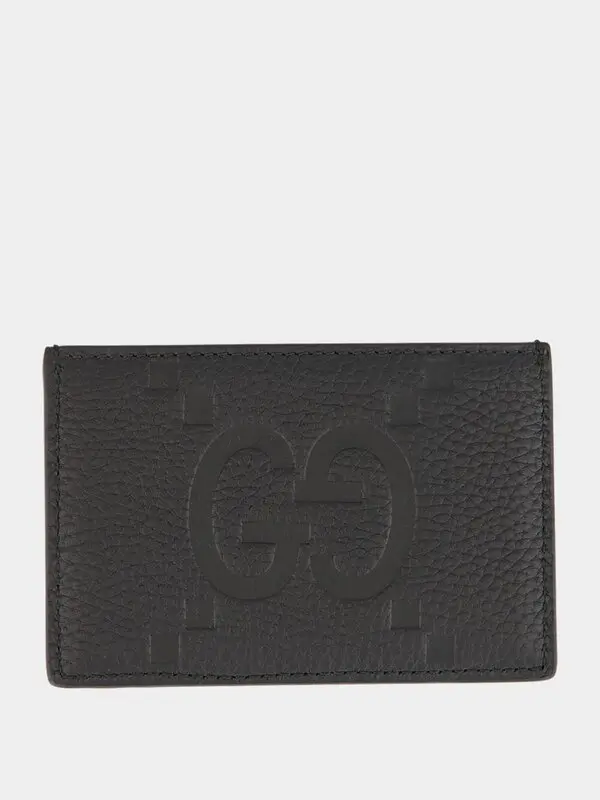 Gucci Gg Jumbo Leather Card Case - Black