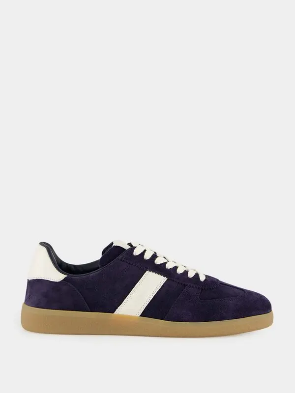 TOM FORD Deep Navy Suede Low-top Sneakers - Blue