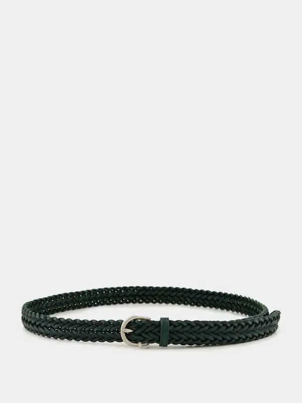 Dragon Diffusion Braided Leather Belt - Green