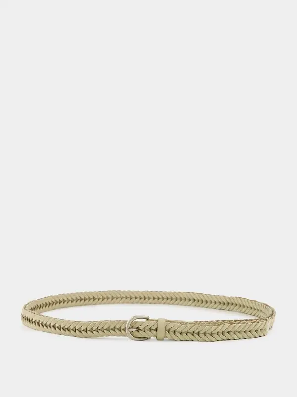 Dragon Diffusion Pearl Single Link Leather Belt - Cream