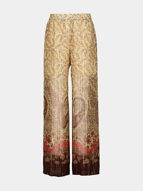 Valentino Garavani Pekin Voyage Paisley Silk Trousers - Multicolour