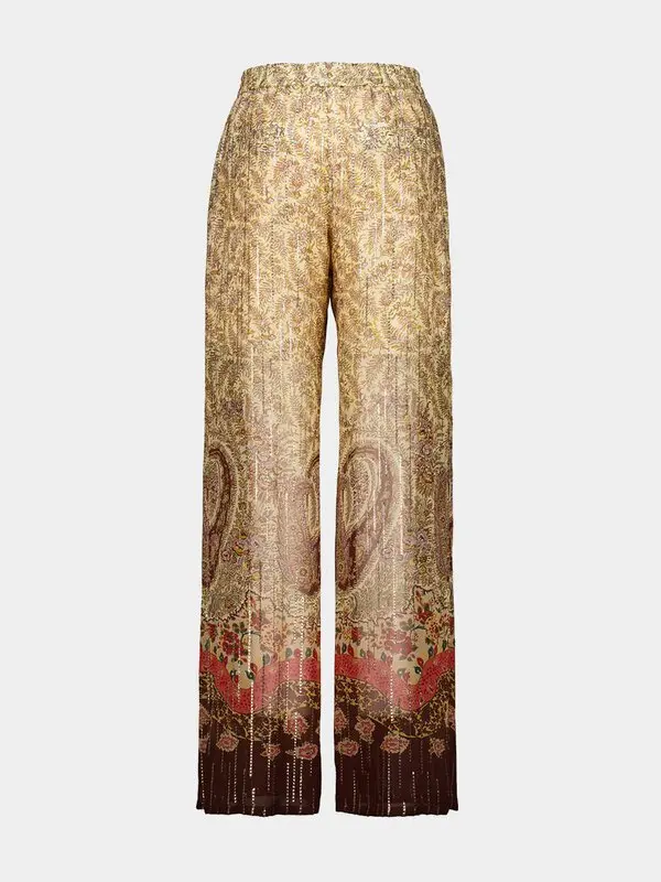 Valentino Garavani Pekin Voyage Paisley Silk Trousers - Multicolour