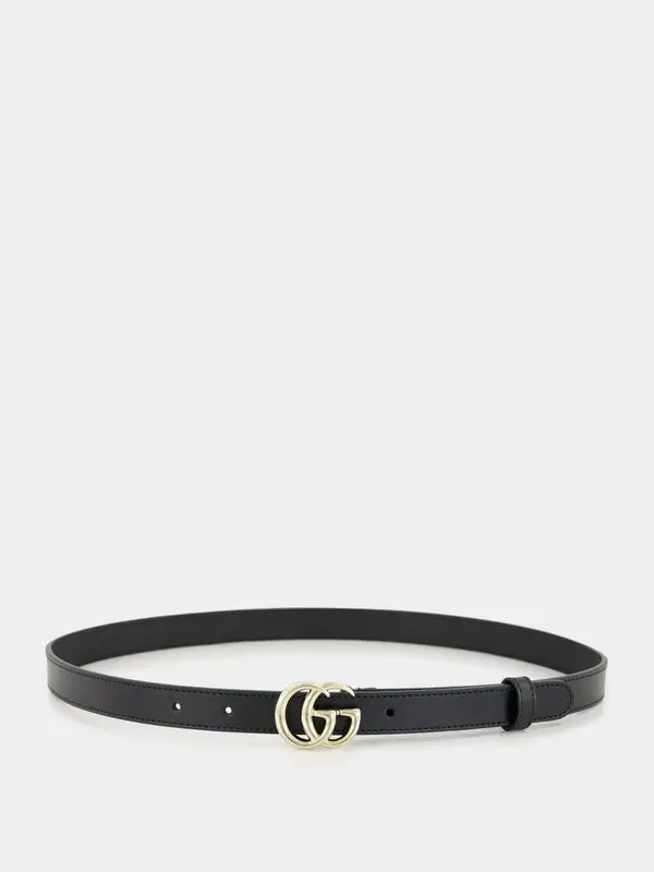 Gucci Leather Belt With Gold-toned Buckle - Black
