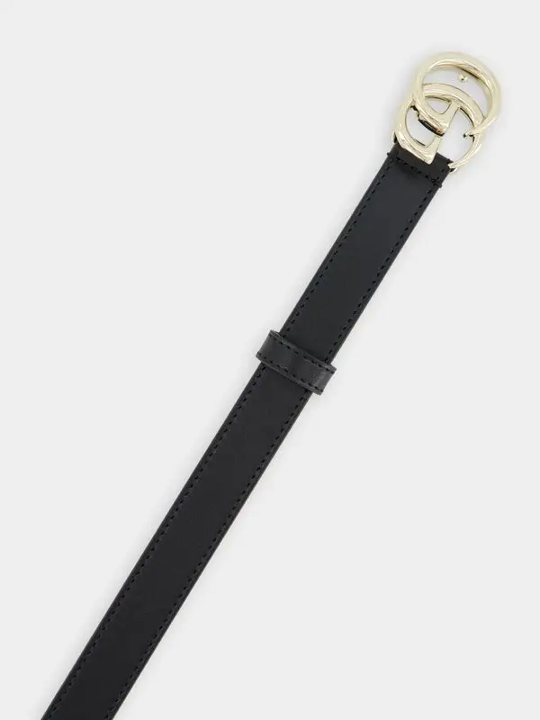Gucci Leather Belt With Gold-toned Buckle