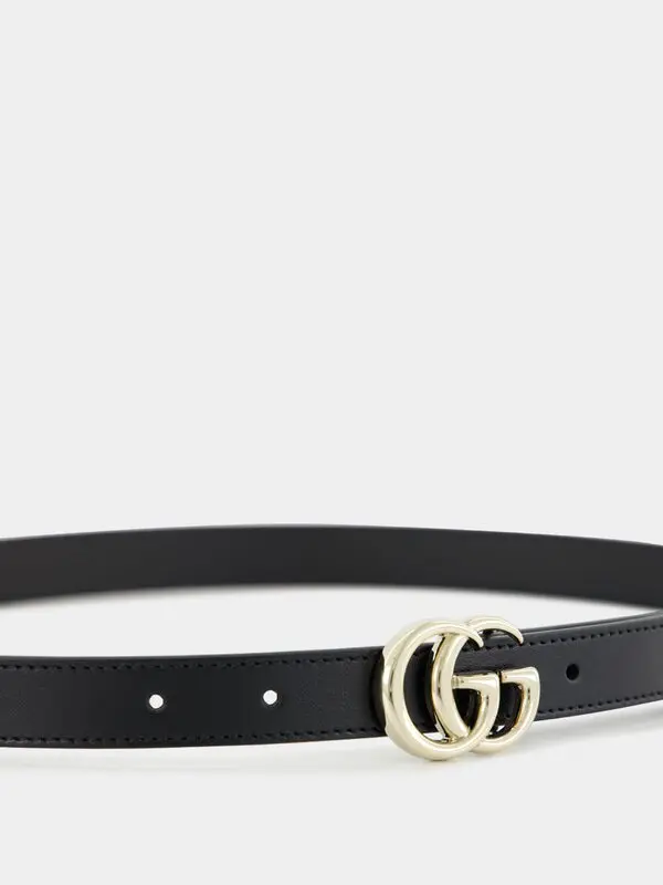 Gucci Leather Belt With Gold-toned Buckle