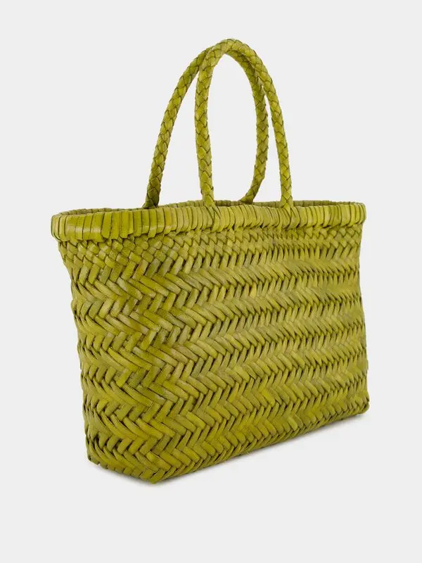 Dragon Diffusion Bamboo Mini Flat Gora Leather Tote - Green