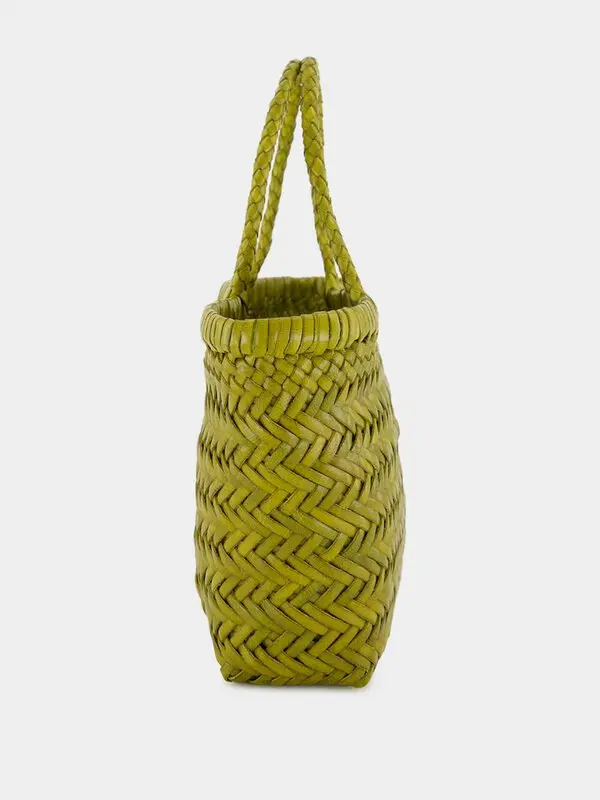 Dragon Diffusion Bamboo Mini Flat Gora Leather Tote - Green