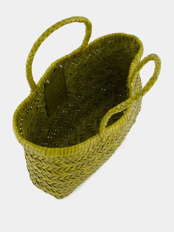 Dragon Diffusion Bamboo Mini Flat Gora Leather Tote - Green