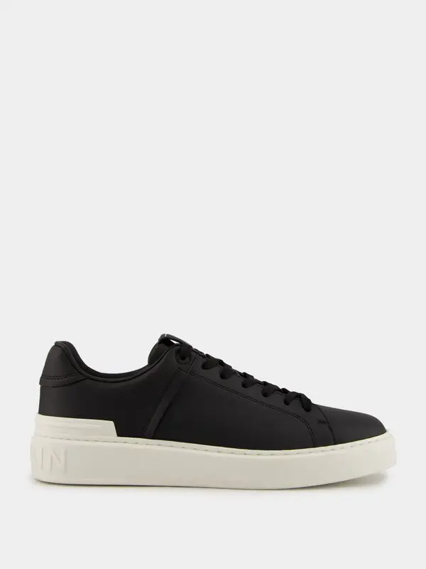 Balmain B-court Calfskin Trainers - Black