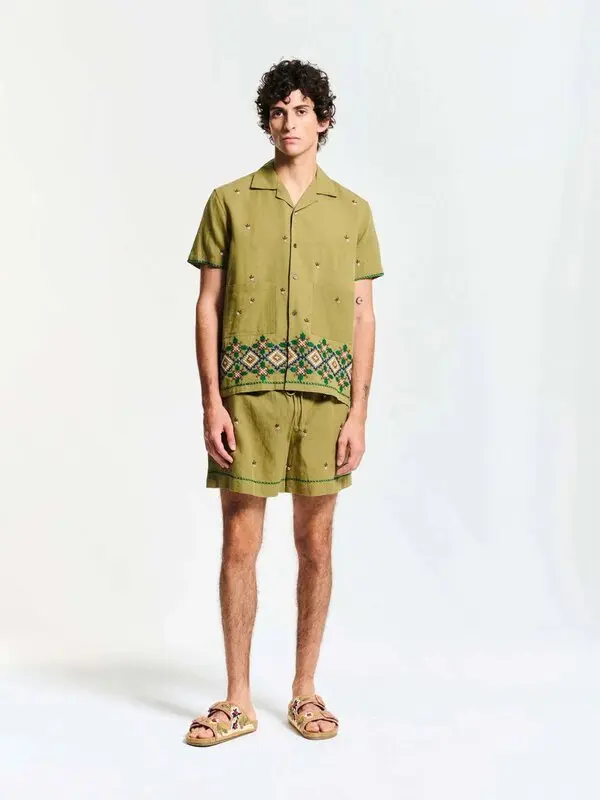 BAZISZT Khaki Pistachio Shirt - Green