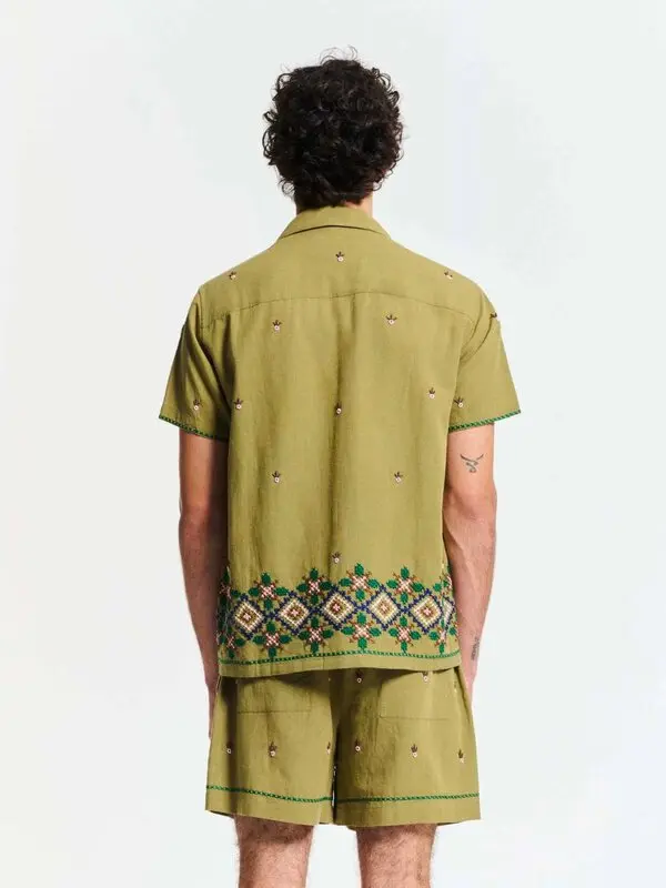 BAZISZT Khaki Pistachio Shirt - Green
