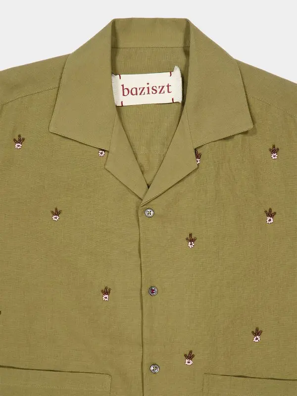 BAZISZT Khaki Pistachio Shirt - Green