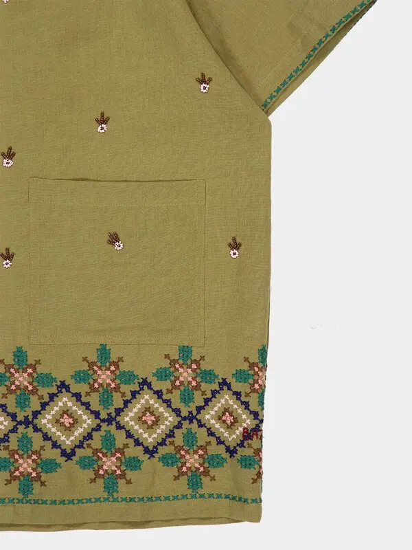 BAZISZT Khaki Pistachio Shirt - Green