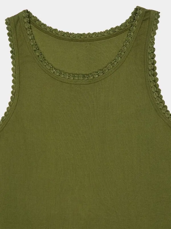 BAZISZT Khaki Croquet Tank Top - Green