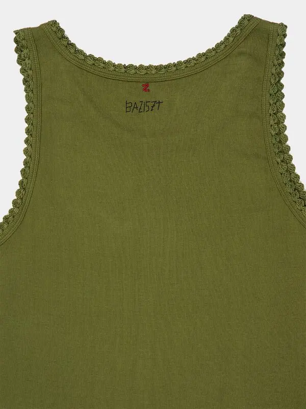 BAZISZT Khaki Croquet Tank Top - Green