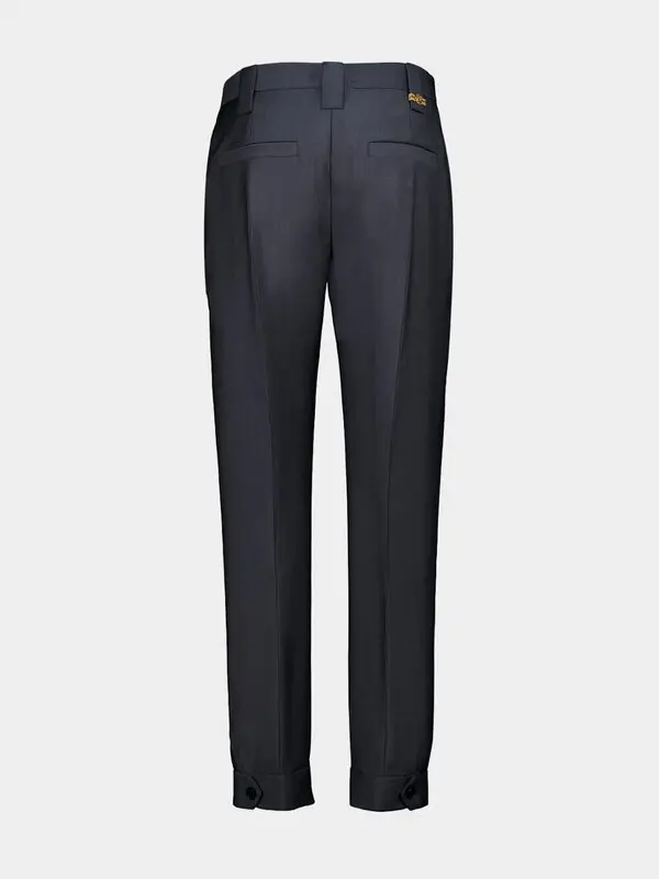 Versace Wool-mohair Formal Trousers - Grey