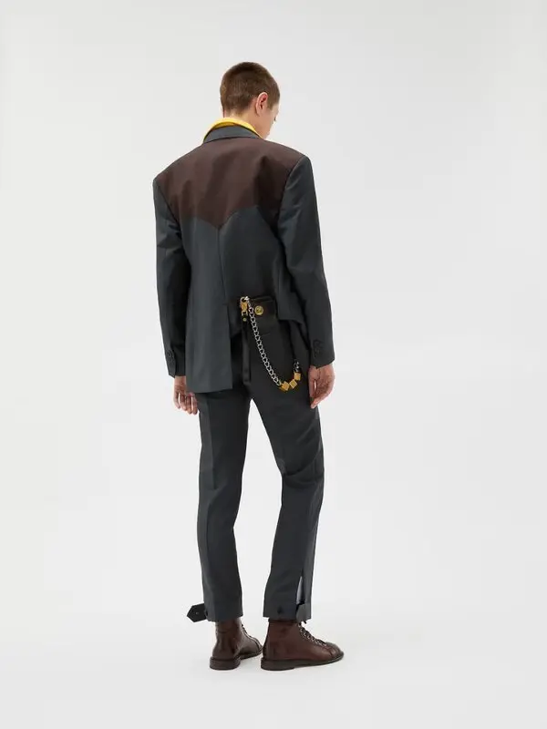 Versace Wool-mohair Formal Trousers - Grey