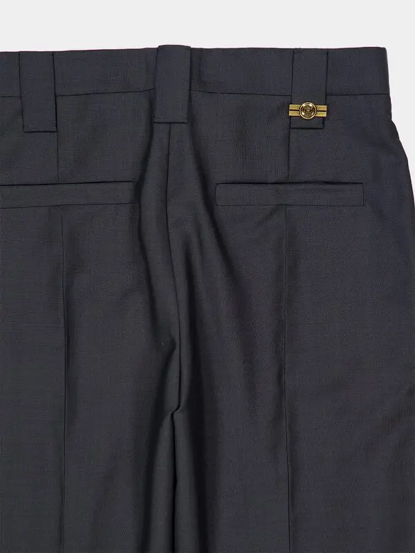Versace Wool-mohair Formal Trousers - Grey