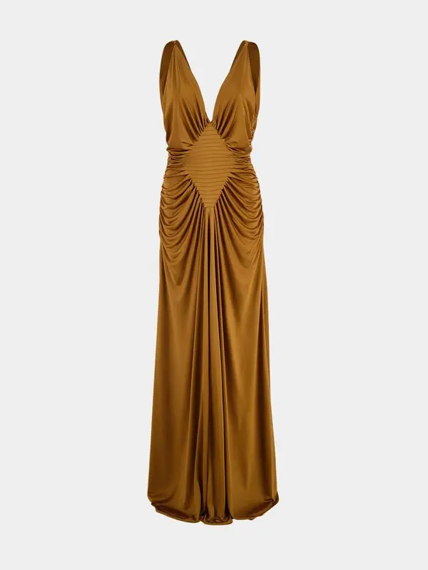 Versace Sleeveless Maxi Dress - Brown