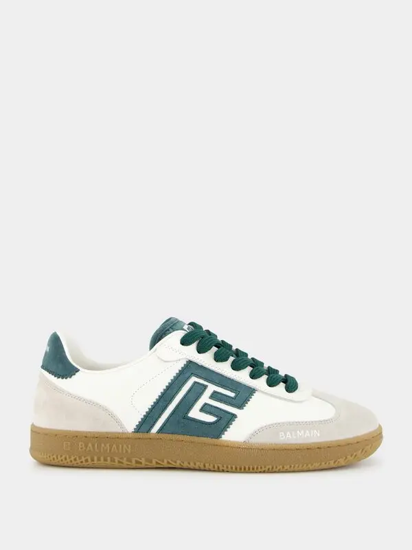Balmain Swan Leather And Suede Trainers - Multicolour