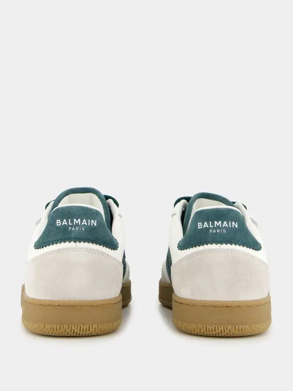 Balmain Swan Leather And Suede Trainers - Multicolour