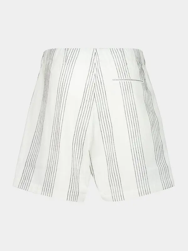 Commas Off-textured Stripe Resort Shorts