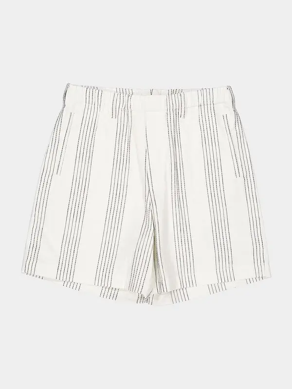 Commas Off-textured Stripe Resort Shorts
