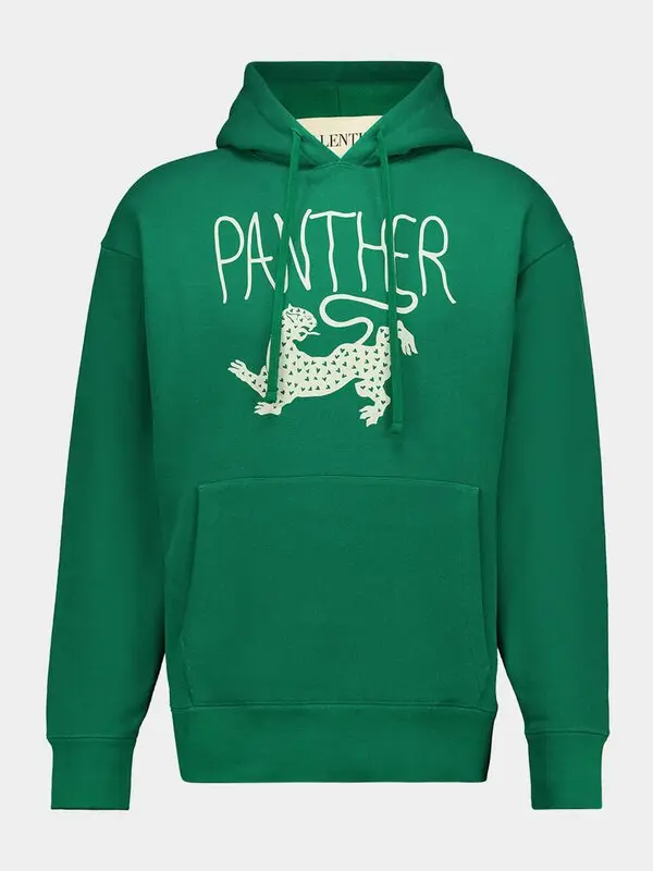 Valentino Garavani Forest Panther Hooded Sweatshirt - Green