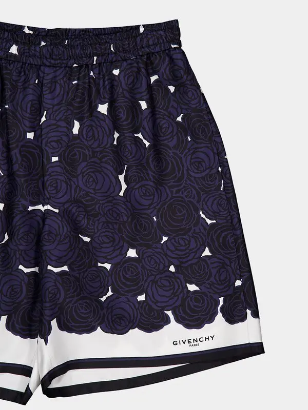 Givenchy Silk Floral Shorts - Blue
