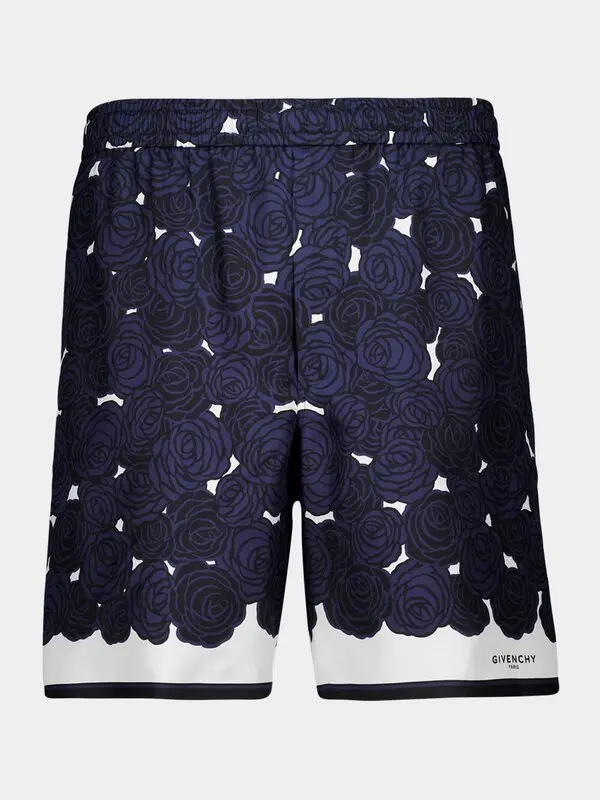 Givenchy Silk Floral Shorts - Blue