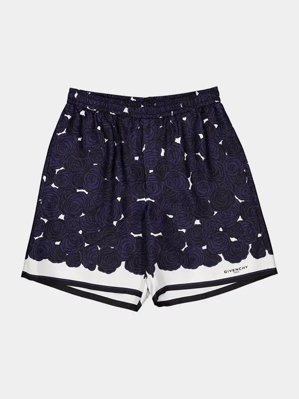 Givenchy Silk Floral Shorts - Blue