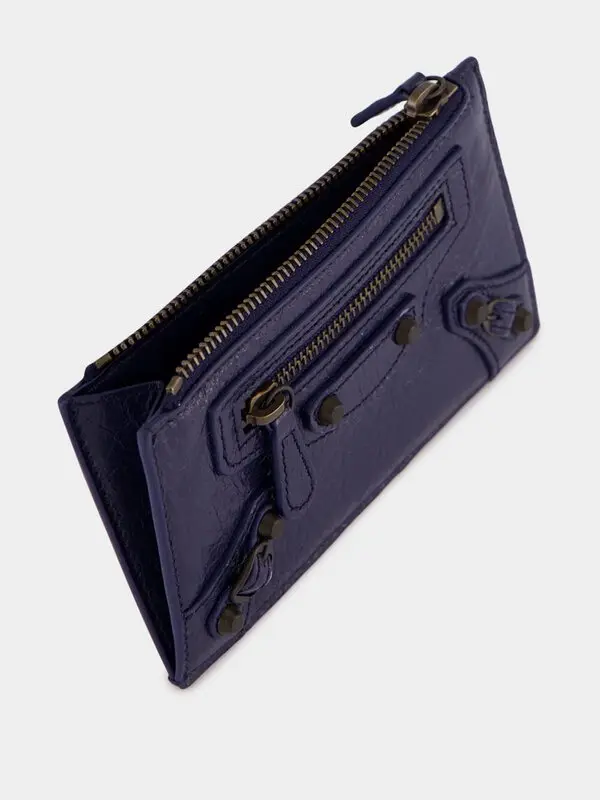 Balenciaga Le City Dark Maree Lambskin Card Holder - Blue