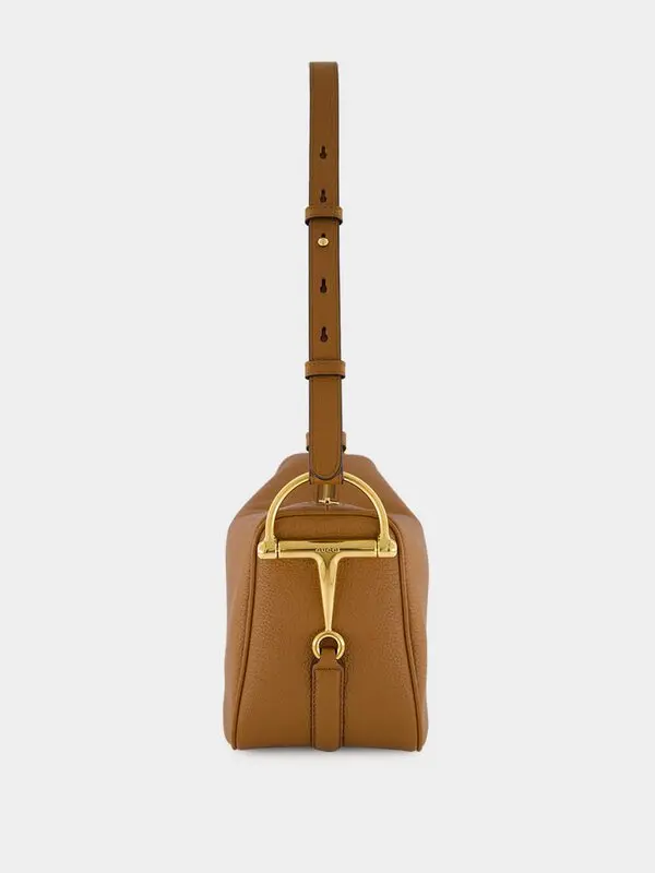 Gucci Leather Half Horsebit Medium Shoulder Bag