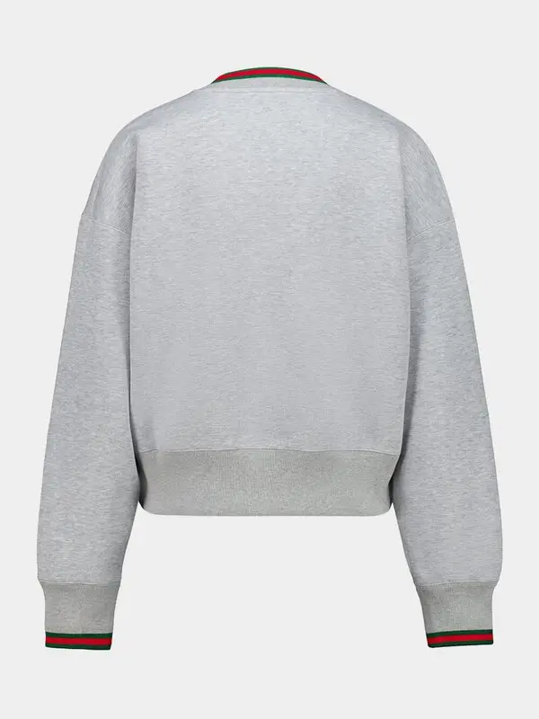 Gucci Light V-neck Sweatshirt With Web
