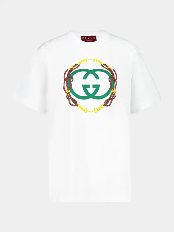 Gucci T-shirt With Interlocking G Print - White