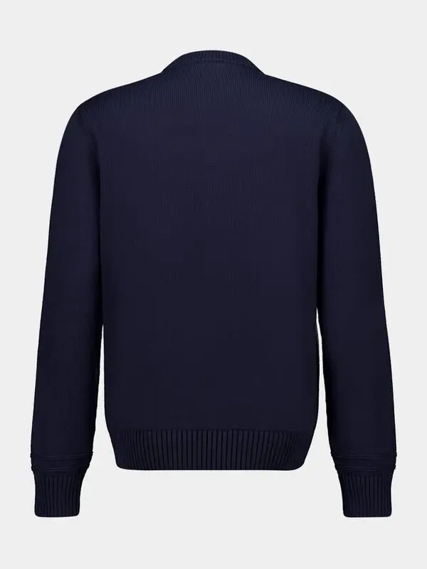 Gucci Cotton Wool Sweater With Intarsia - Blue