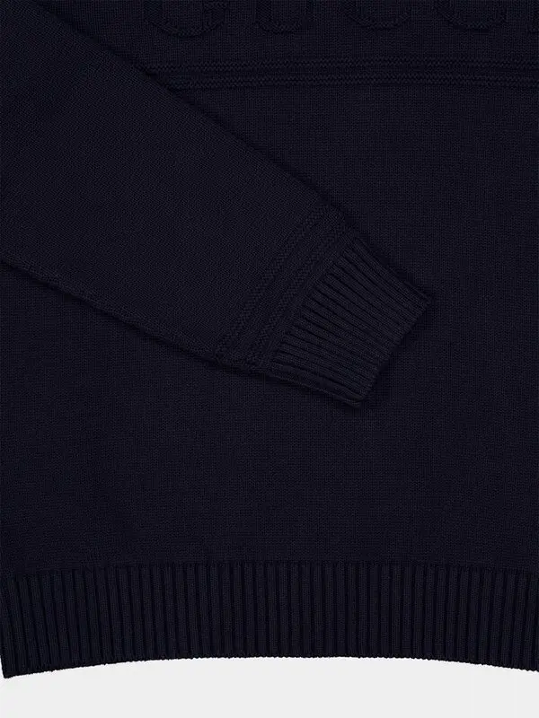 Gucci Cotton Wool Sweater With Intarsia - Blue