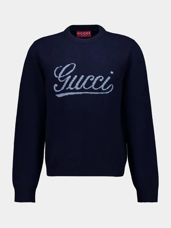 Gucci Logo Knit Jumper - Blue