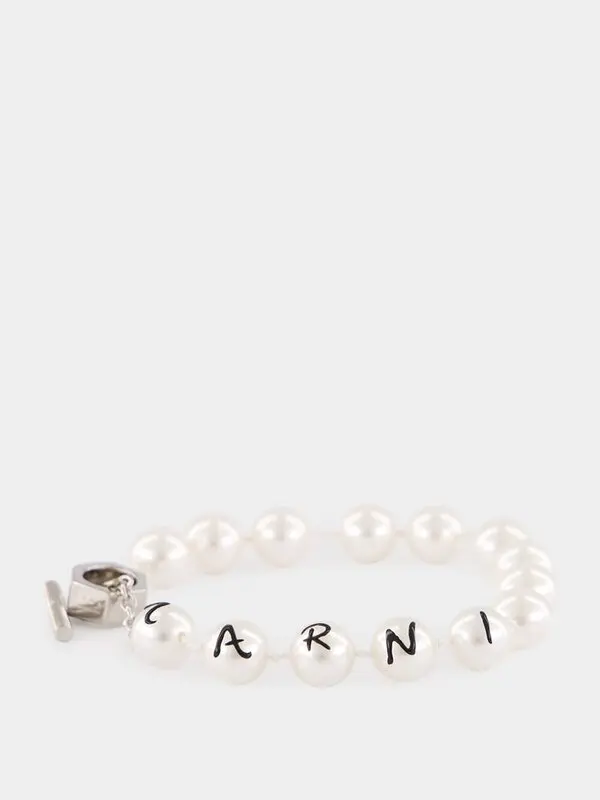 Marni Pearl Logo Bracelet - White