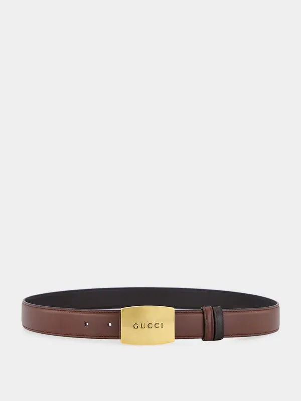 Gucci Reversible Calfskin Belt - Brown